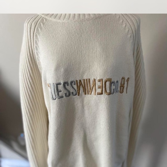 Guess | Sweaters | Guess Womens Cream And Gold Sweater Vintage | Poshmark